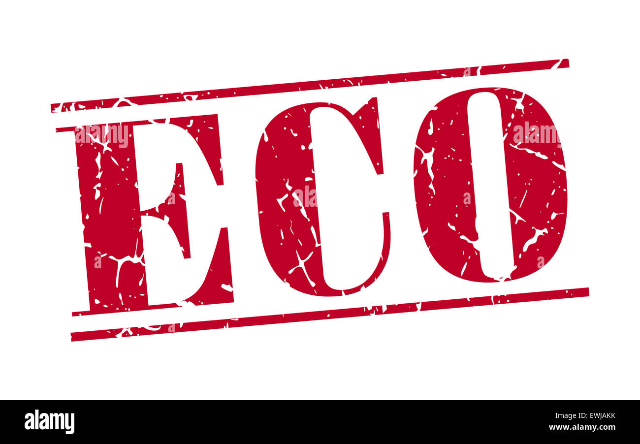 eco red grunge vintage stamp isolated on white background Stock Photo ...