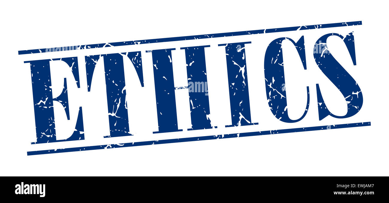 ethics blue grunge vintage stamp isolated on white background Stock ...