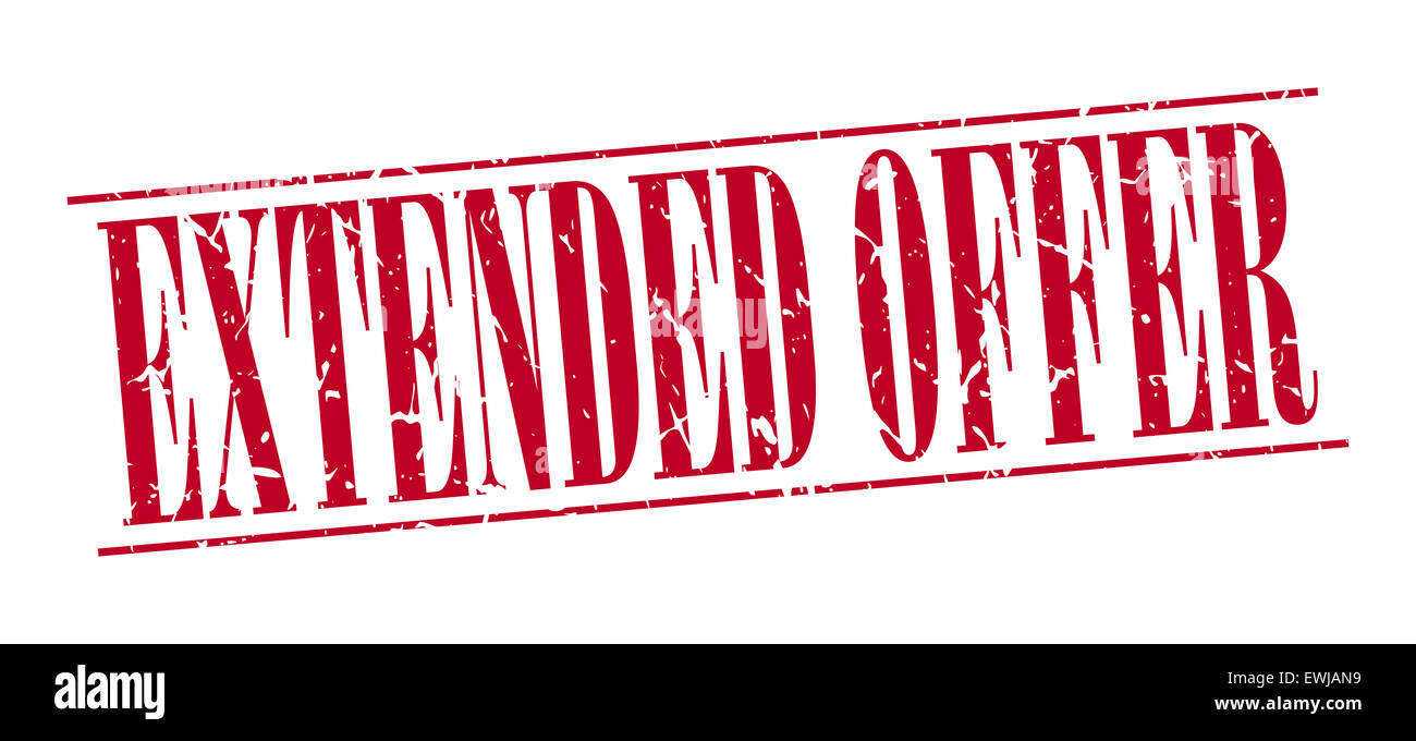 extended offer red grunge vintage stamp isolated on white background ...