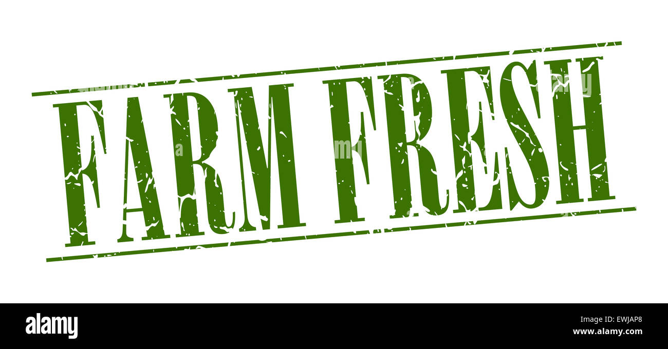 farm fresh green grunge vintage stamp isolated on white background ...