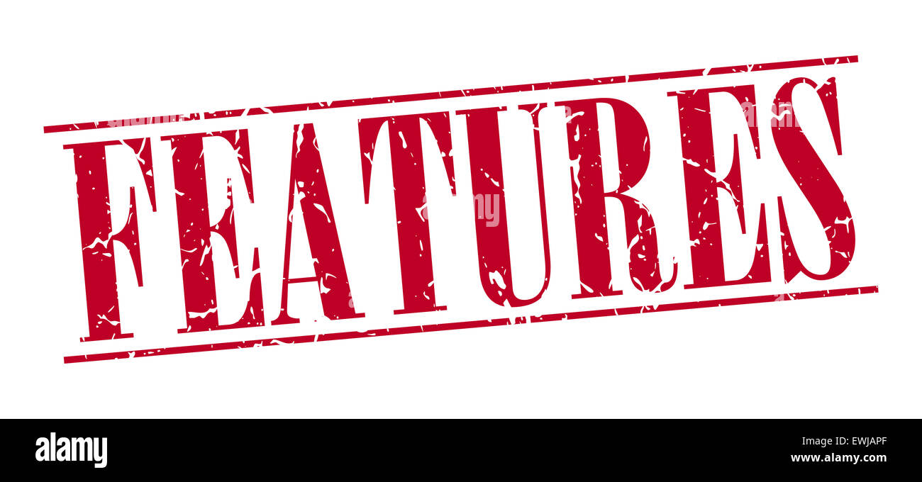 features red grunge vintage stamp isolated on white background Stock ...