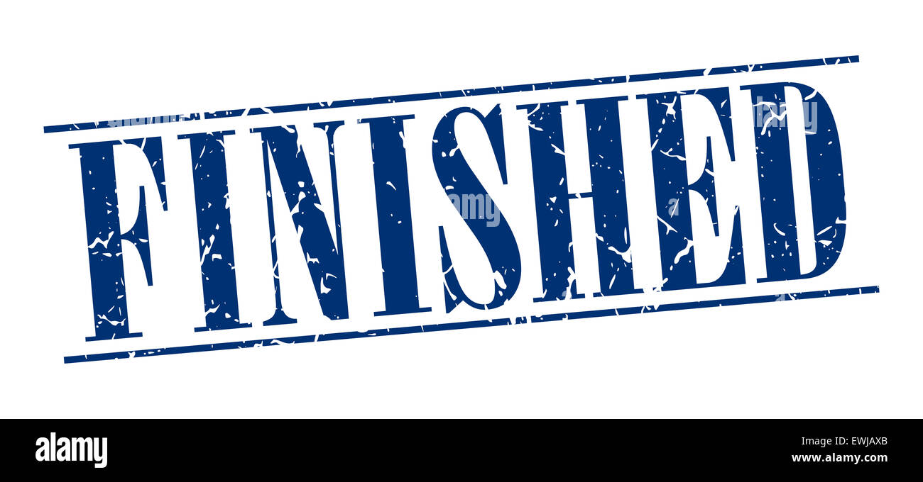 finished blue grunge vintage stamp isolated on white background Stock ...