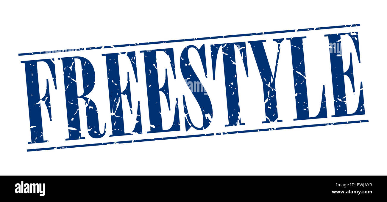 freestyle blue grunge vintage stamp isolated on white background Stock ...