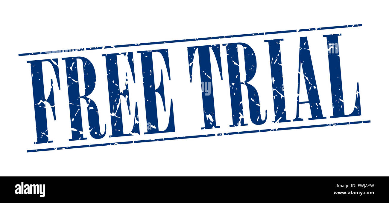 free trial blue grunge vintage stamp isolated on white background Stock ...