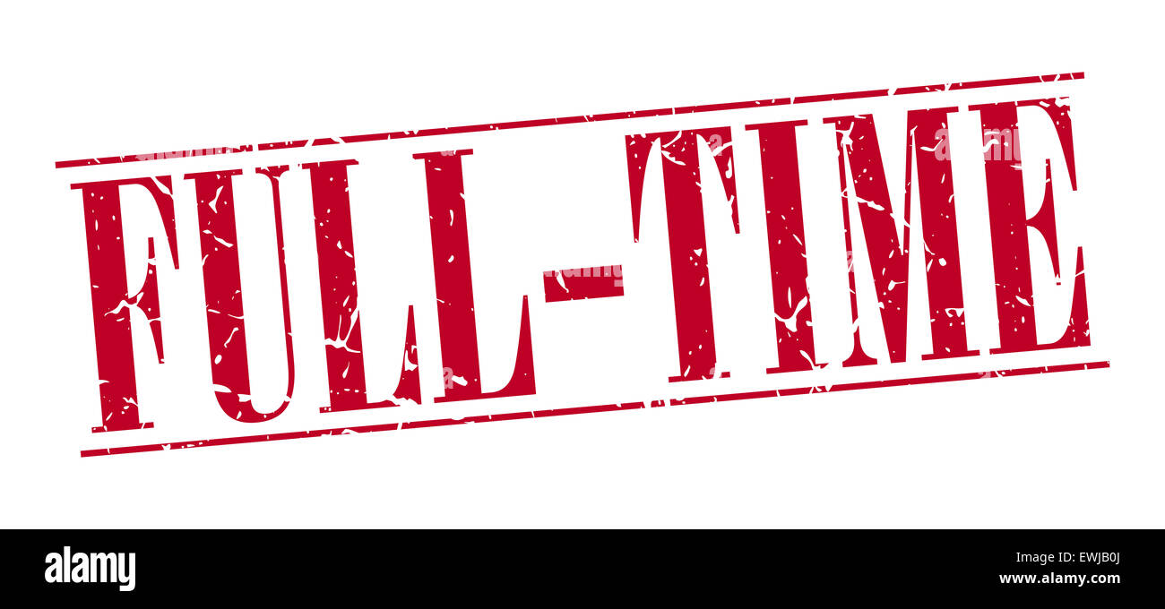 full-time red grunge vintage stamp isolated on white background Stock ...