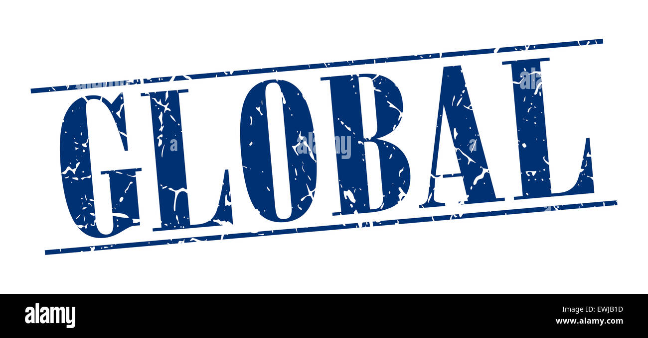 global blue grunge vintage stamp isolated on white background Stock ...