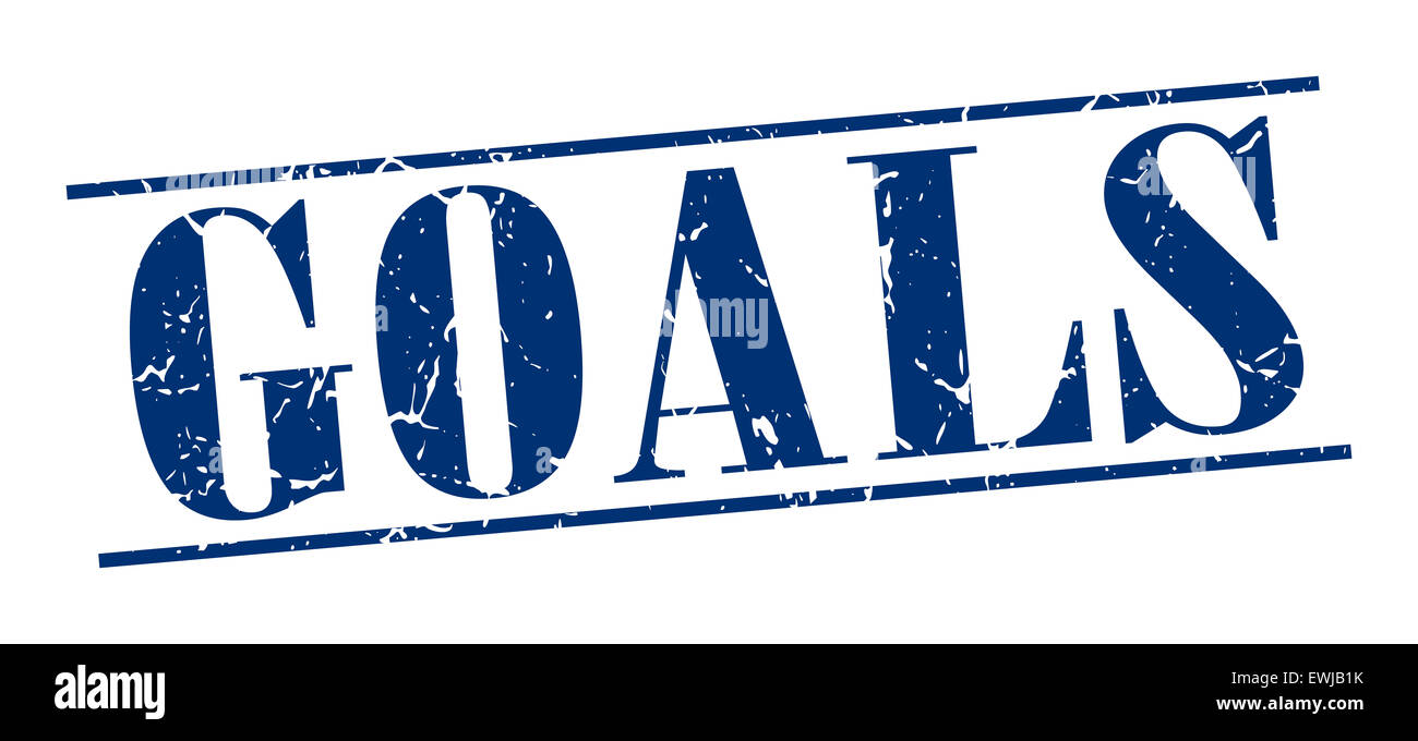 goals blue grunge vintage stamp isolated on white background Stock ...