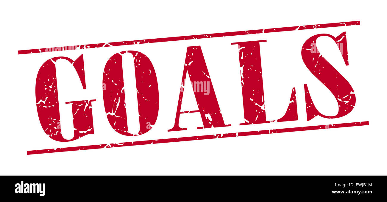 goals red grunge vintage stamp isolated on white background Stock Photo ...