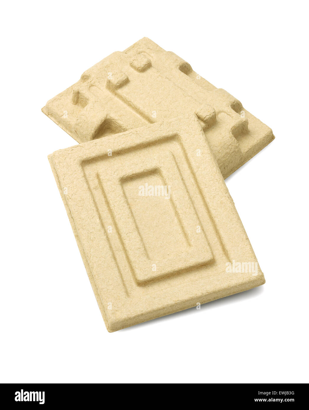 Recycled Paper Pulp Protective Packaging Box on White Background Stock ...