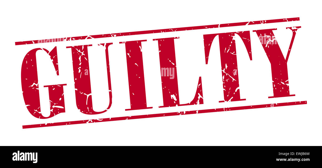 guilty red grunge vintage stamp isolated on white background Stock ...