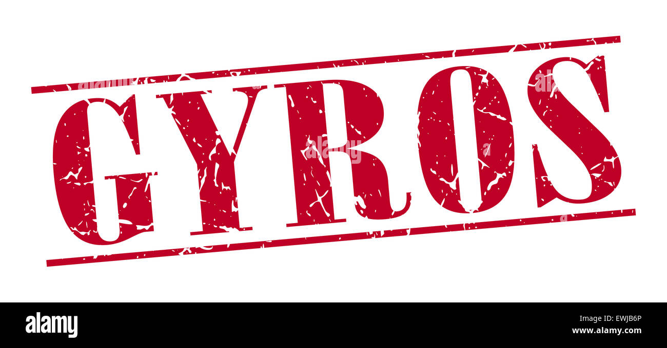 gyros red grunge vintage stamp isolated on white background Stock Photo ...