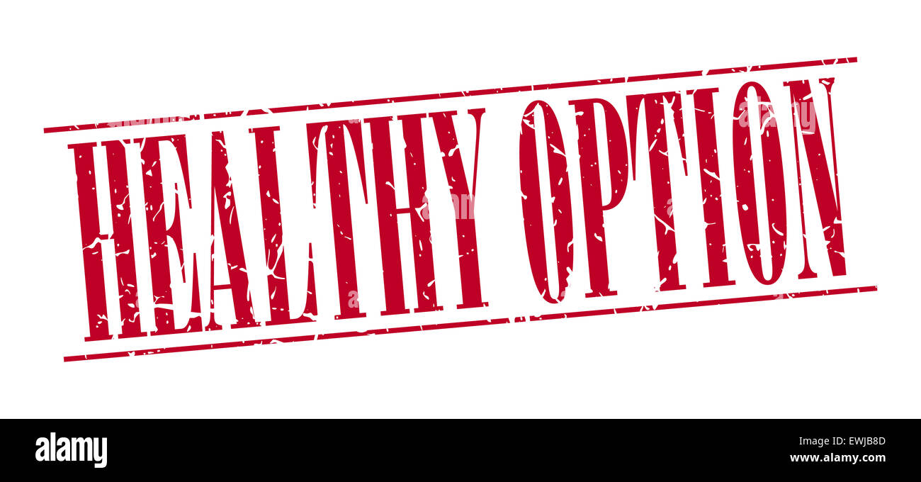healthy option red grunge vintage stamp isolated on white background ...
