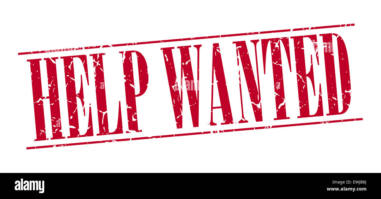 help wanted red grunge vintage stamp isolated on white background Stock ...