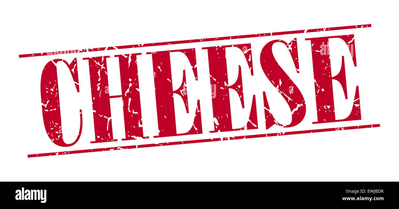 cheese red grunge vintage stamp isolated on white background Stock ...