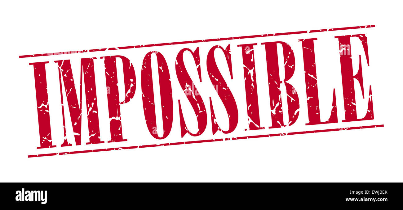 impossible red grunge vintage stamp isolated on white background Stock ...