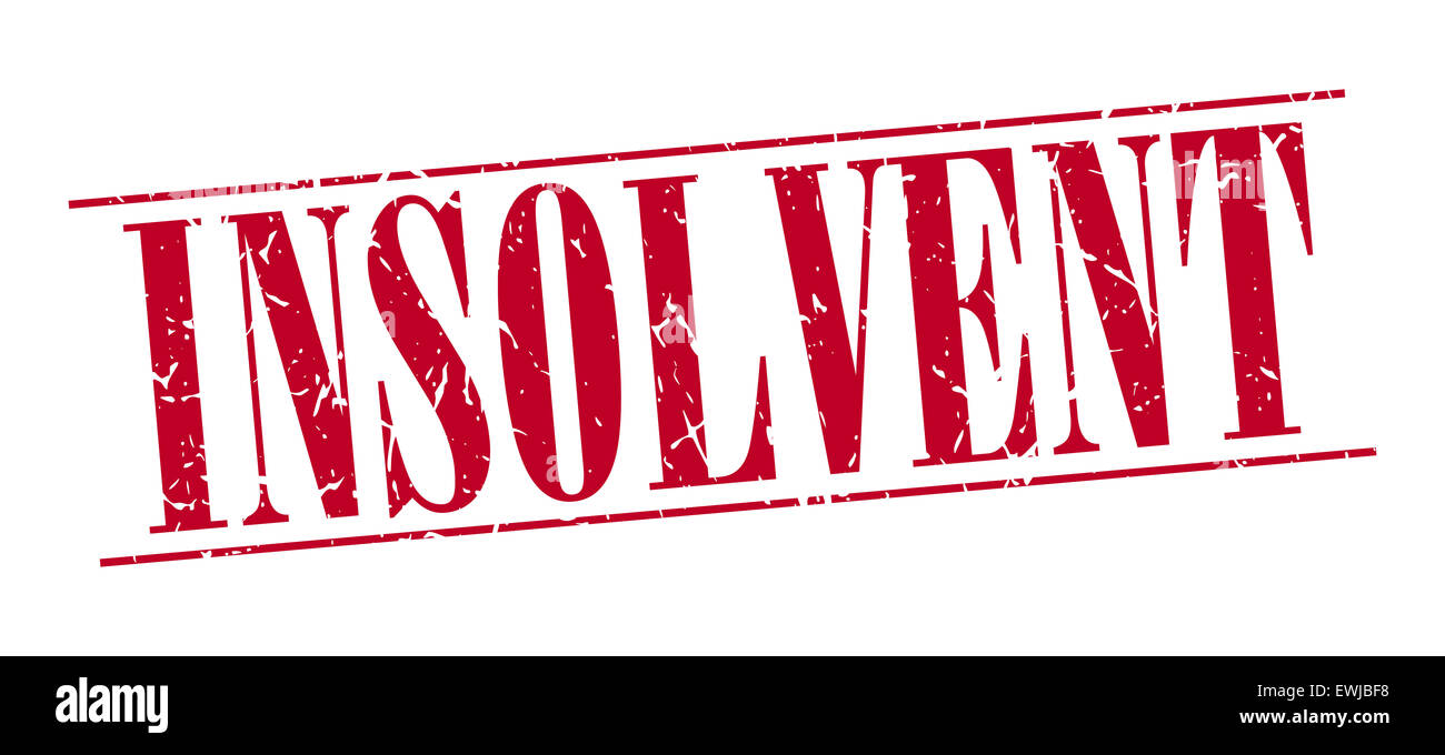 insolvent red grunge vintage stamp isolated on white background Stock ...