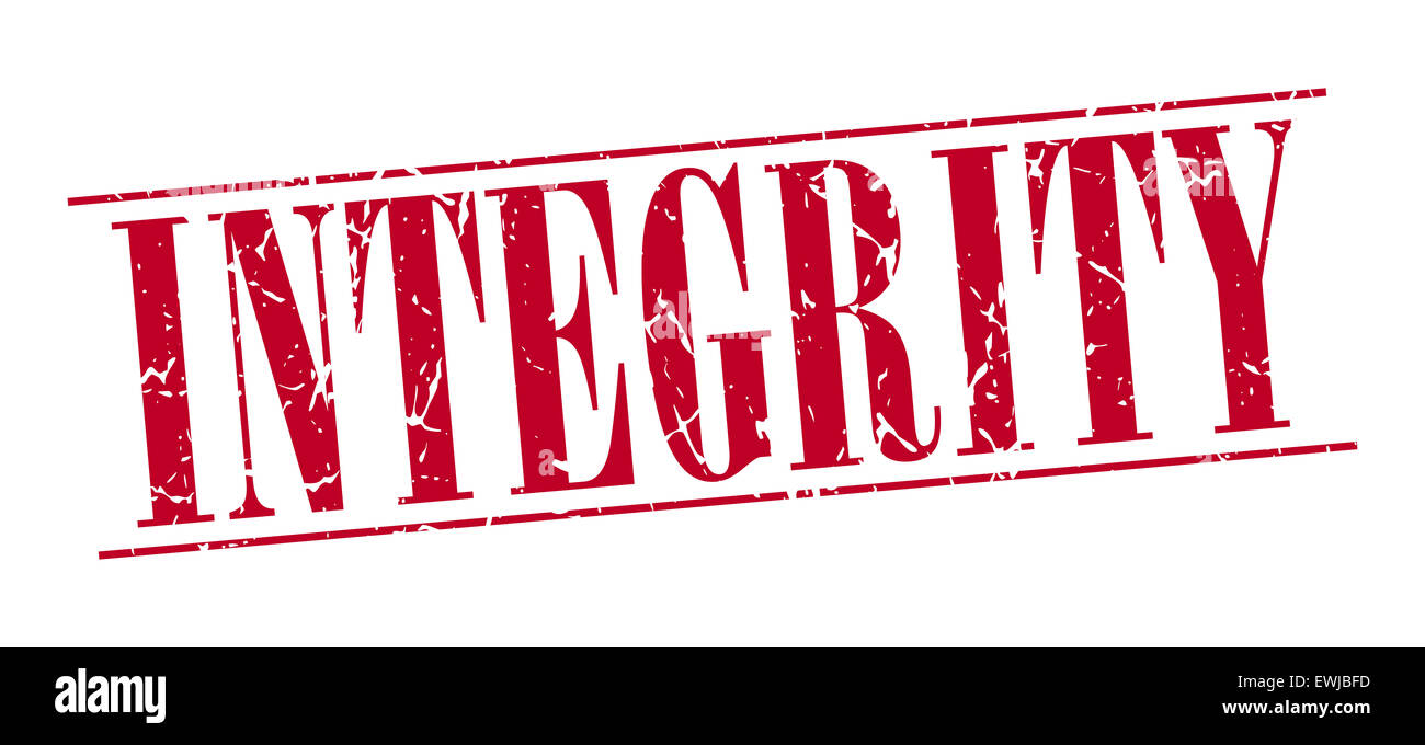 integrity red grunge vintage stamp isolated on white background Stock ...