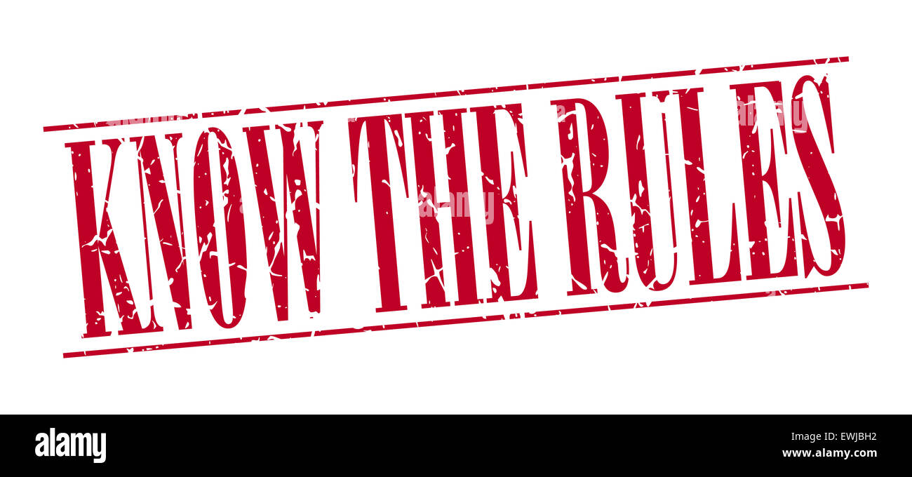 know the rules red grunge vintage stamp isolated on white background ...
