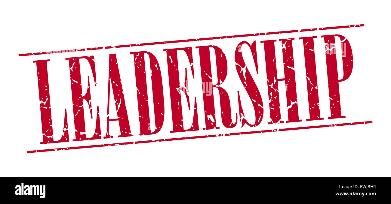leadership red grunge vintage stamp isolated on white background Stock ...