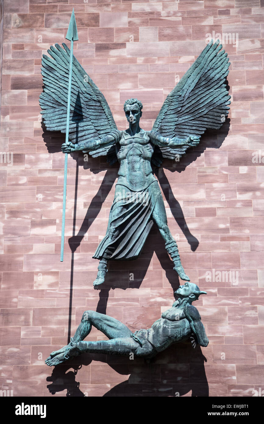 St Michael's Victory over the Devil, a sculpture by Sir Jacob Epstein ...
