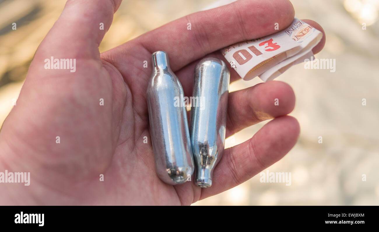 Nitrous Oxide Bulbs, Also know as Laughing Gas or Hippie Crack is used ...