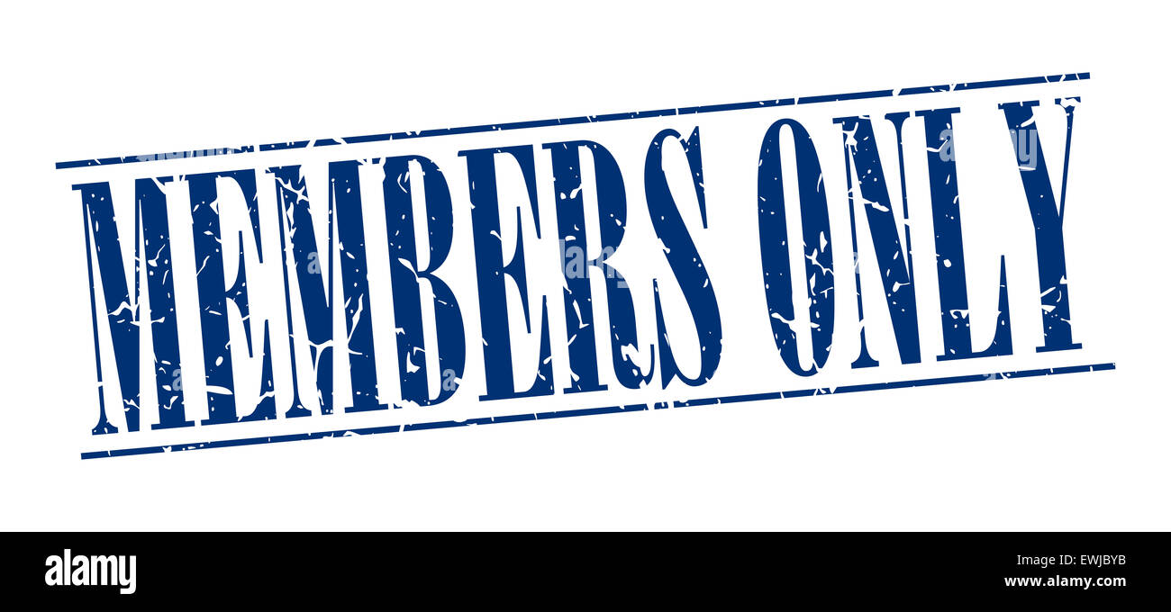 members only blue grunge vintage stamp isolated on white background ...