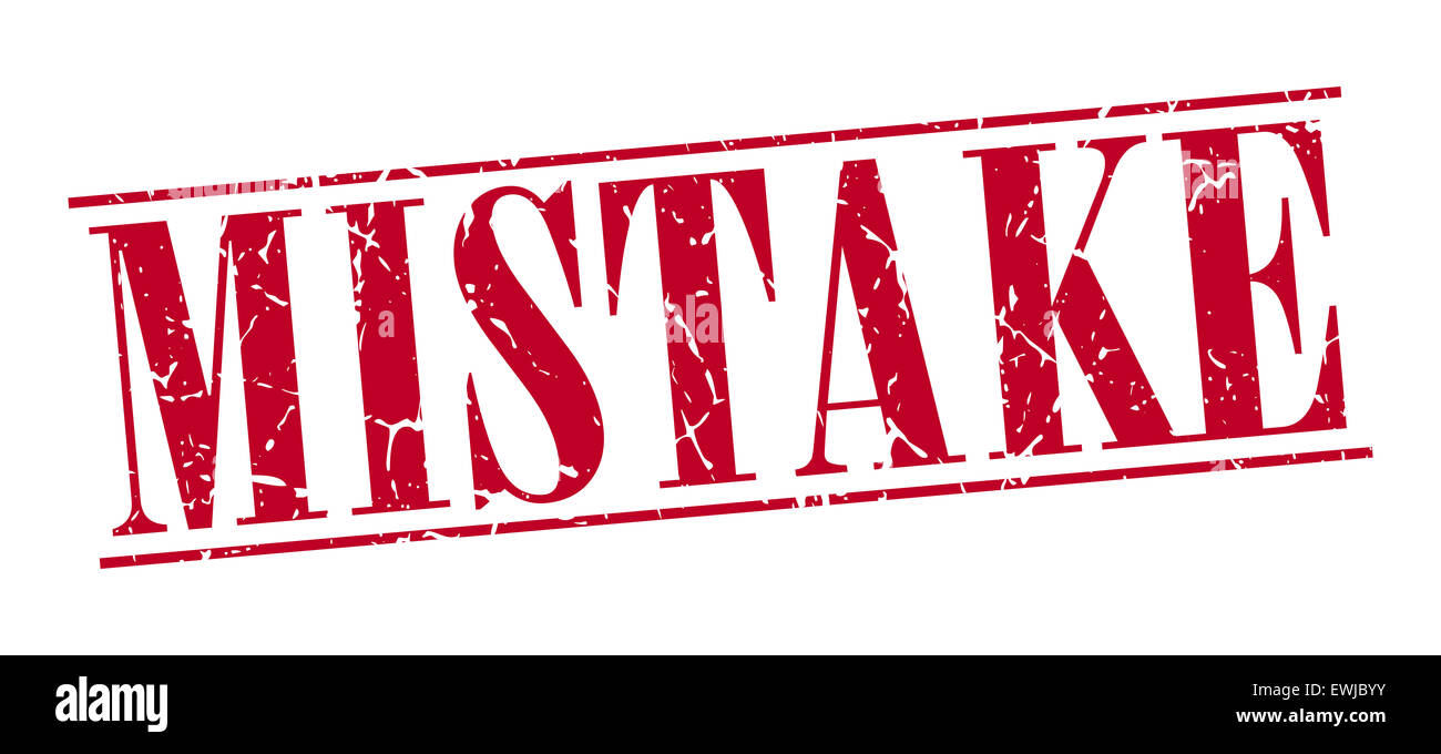 mistake red grunge vintage stamp isolated on white background Stock ...