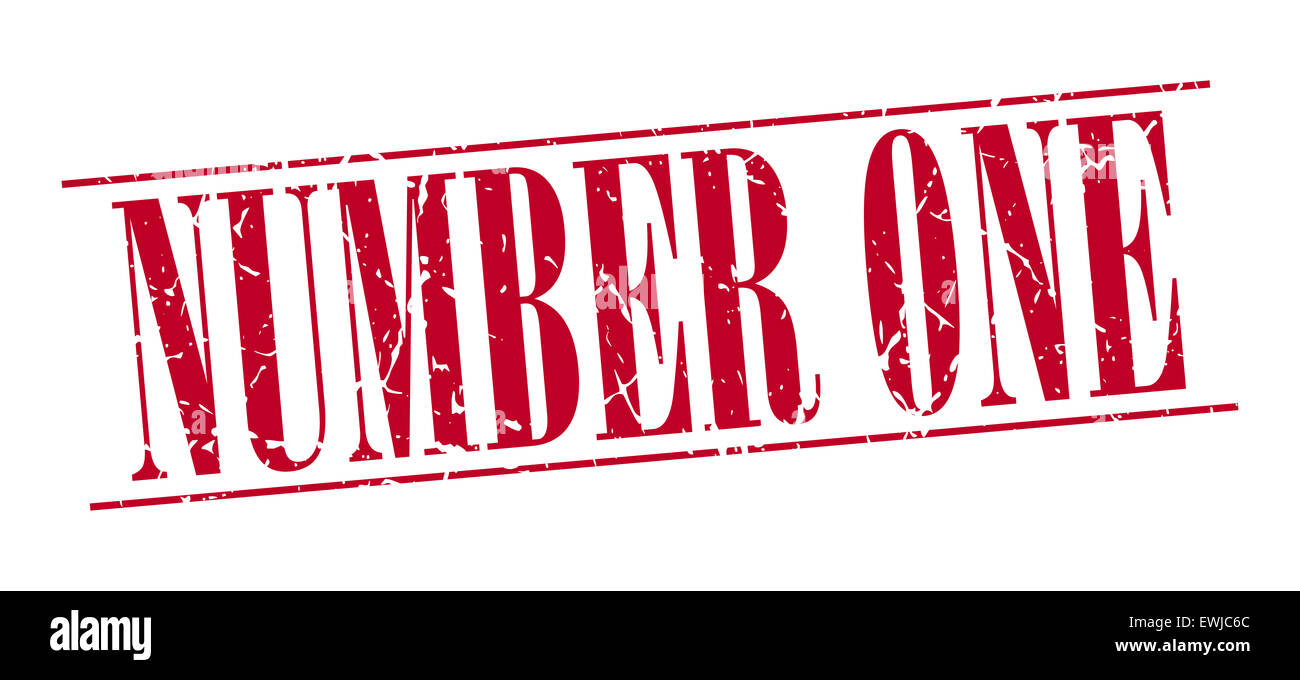 number one red grunge vintage stamp isolated on white background Stock ...