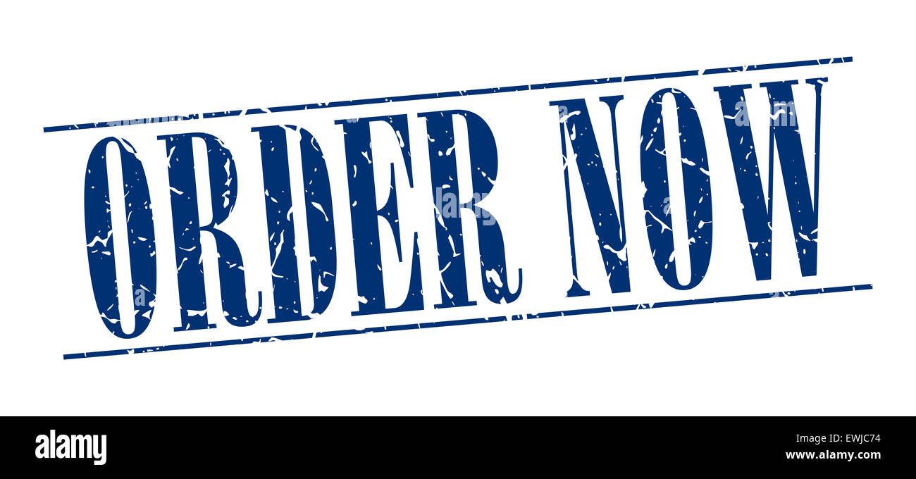 order now blue grunge vintage stamp isolated on white background Stock ...