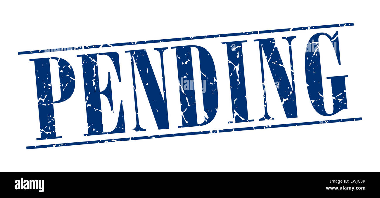 pending blue grunge vintage stamp isolated on white background Stock ...
