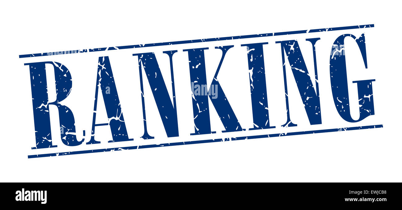 ranking blue grunge vintage stamp isolated on white background Stock Photo - Alamy