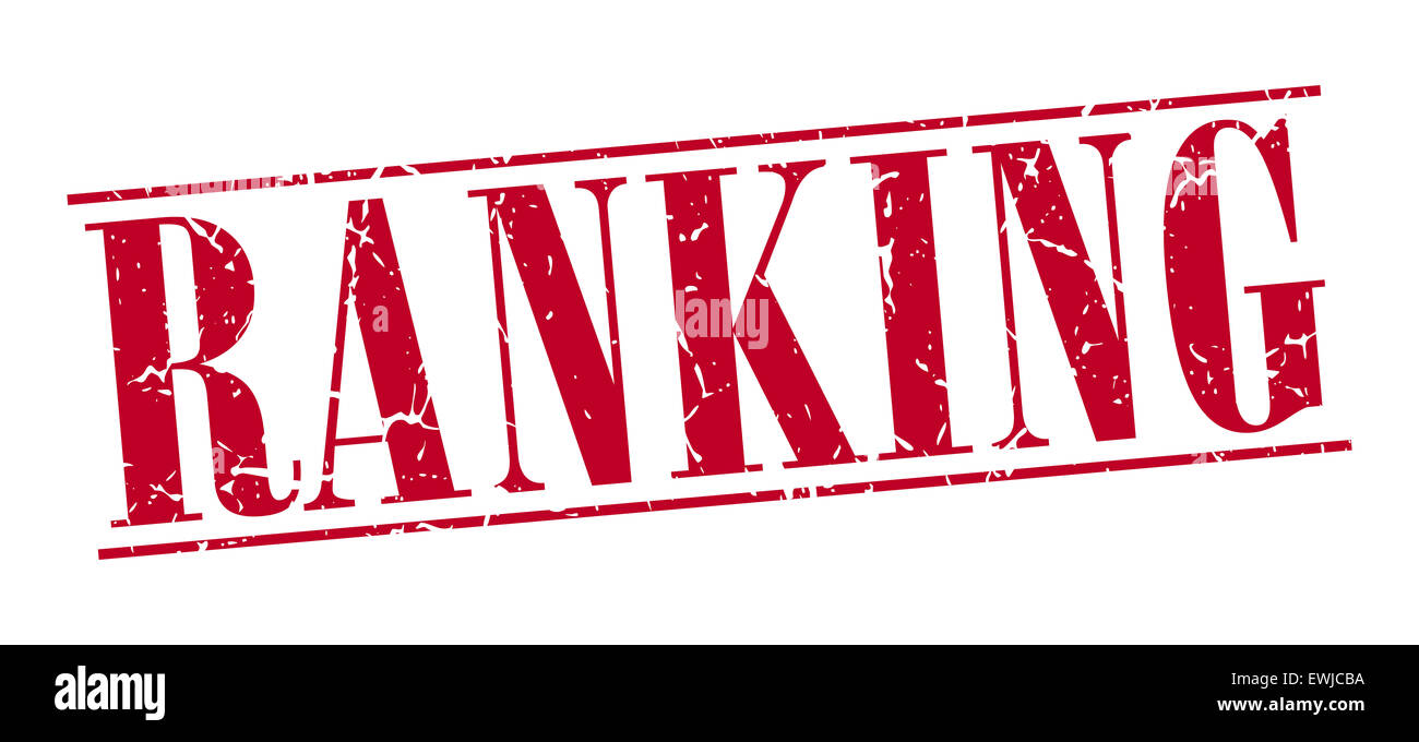 ranking red grunge vintage stamp isolated on white background Stock ...