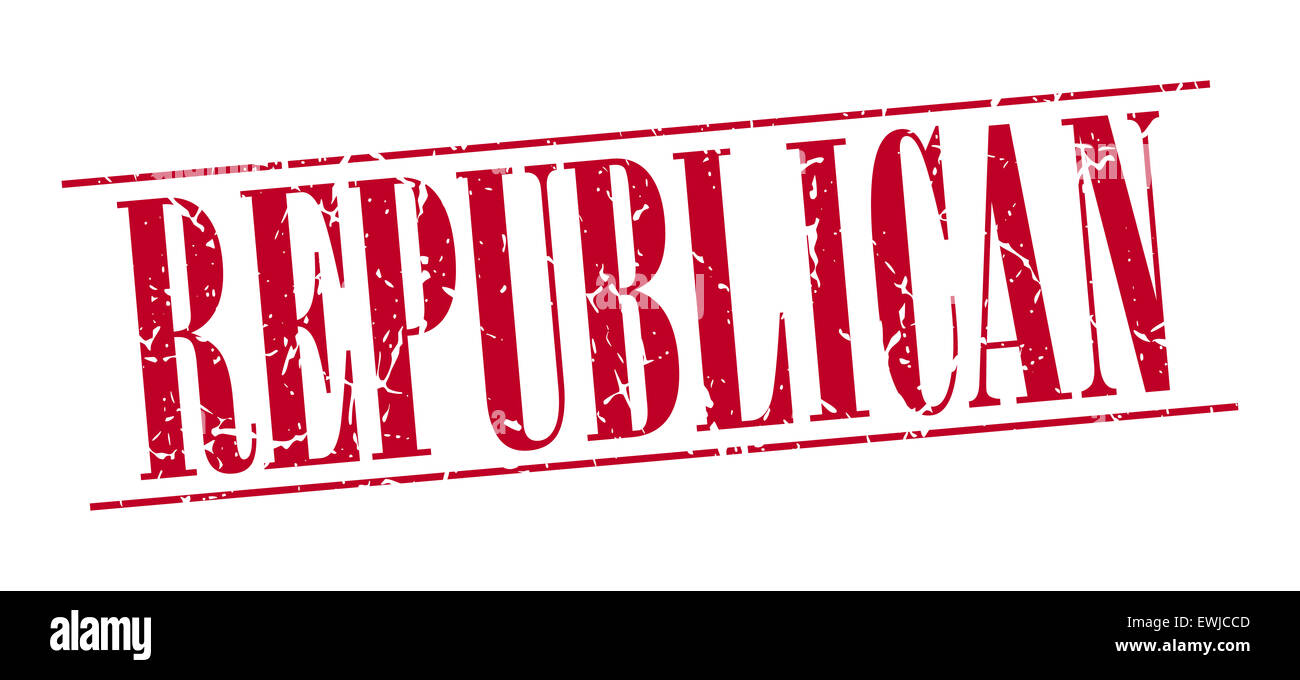 republican red grunge vintage stamp isolated on white background Stock ...