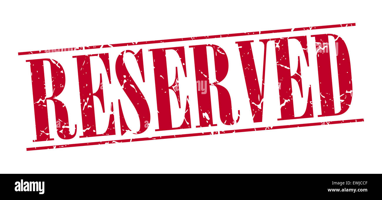reserved red grunge vintage stamp isolated on white background Stock ...