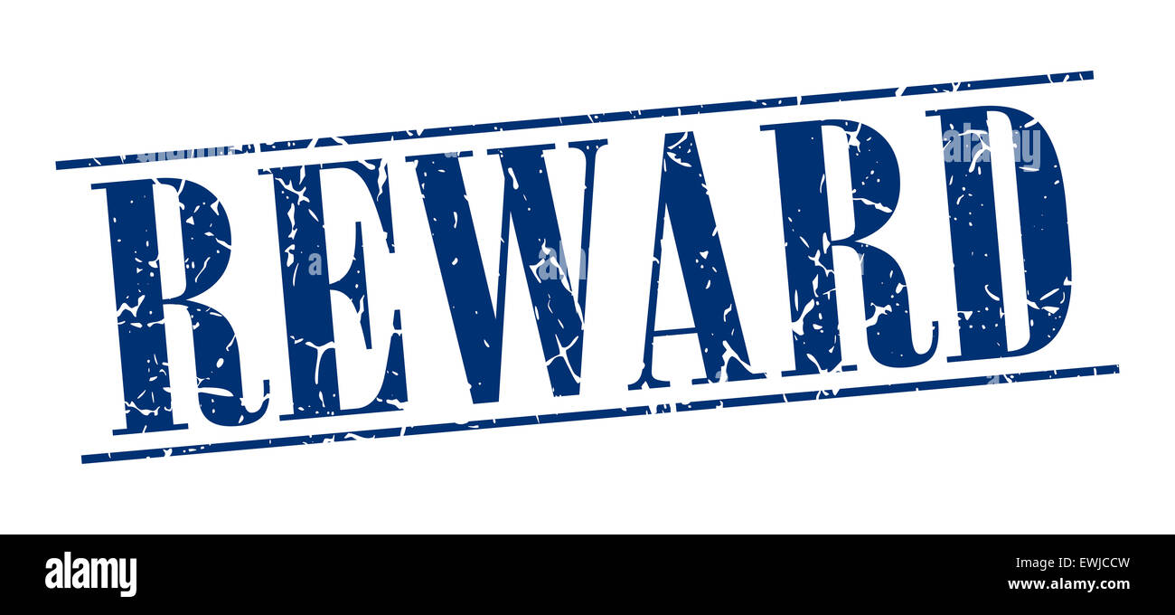 reward blue grunge vintage stamp isolated on white background Stock ...