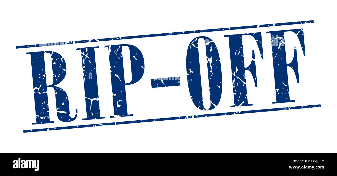 rip-off blue grunge vintage stamp isolated on white background Stock ...