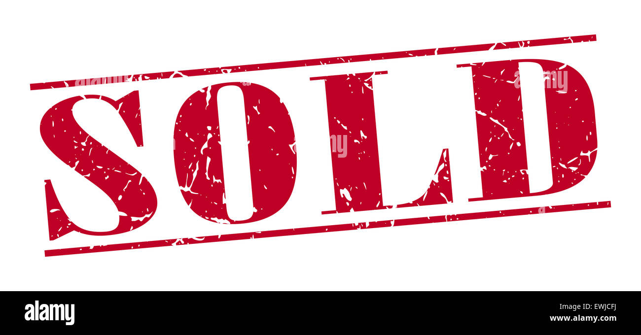 sold red grunge vintage stamp isolated on white background Stock Photo ...