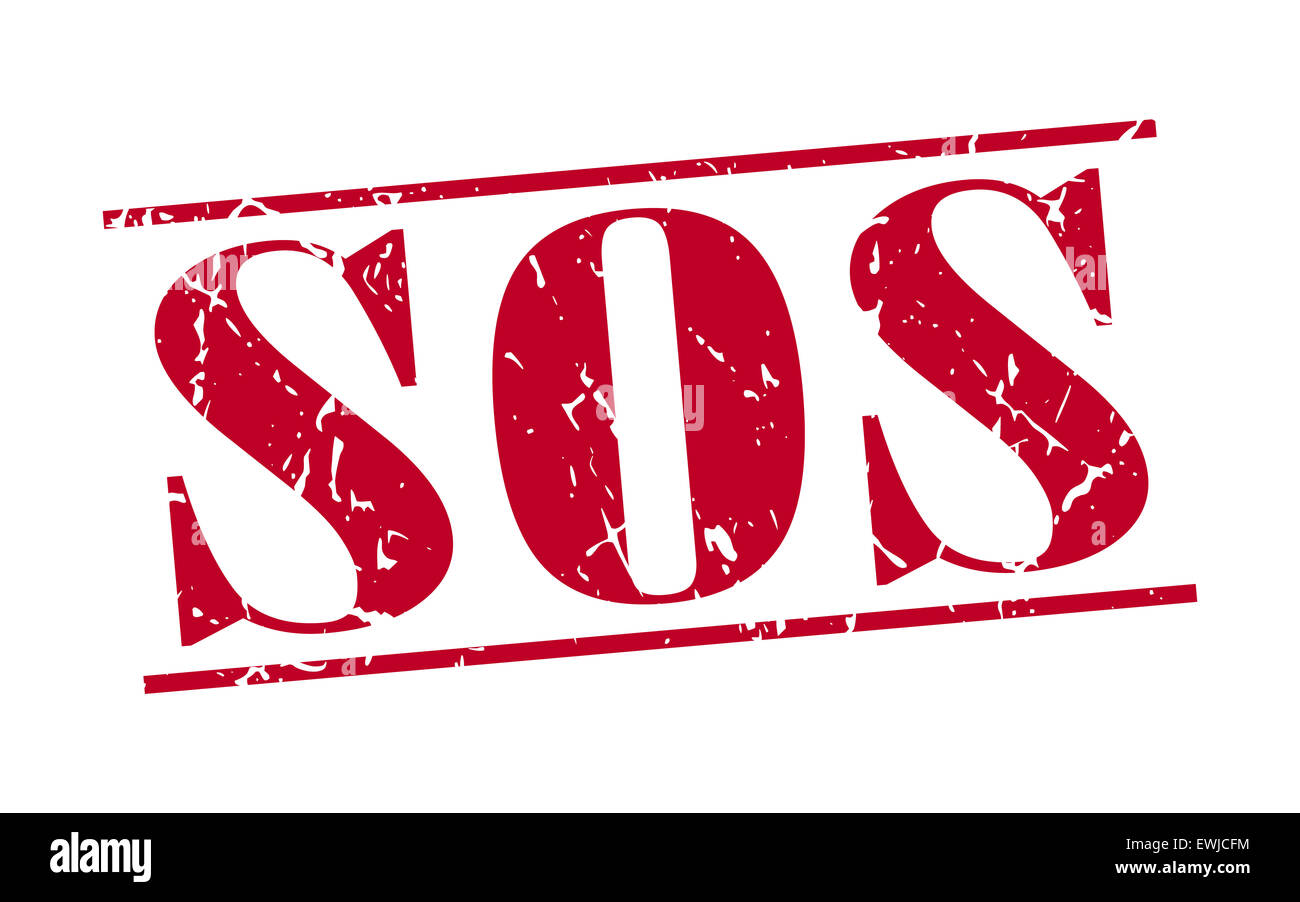 sos red grunge vintage stamp isolated on white background Stock Photo ...