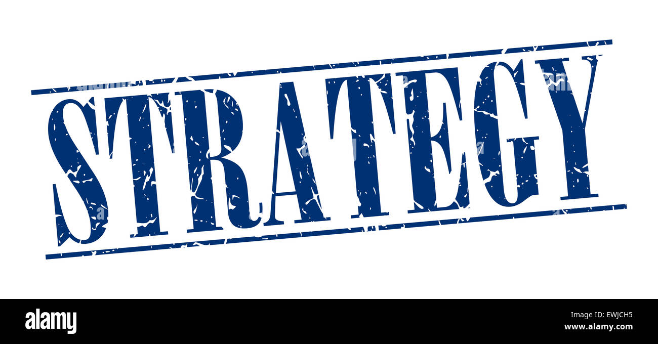 strategy blue grunge vintage stamp isolated on white background Stock ...