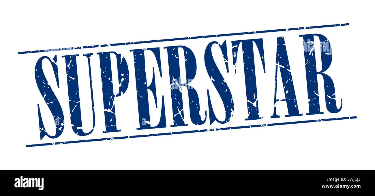 superstar blue grunge vintage stamp isolated on white background Stock ...