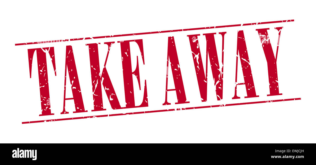 take away red grunge vintage stamp isolated on white background Stock ...