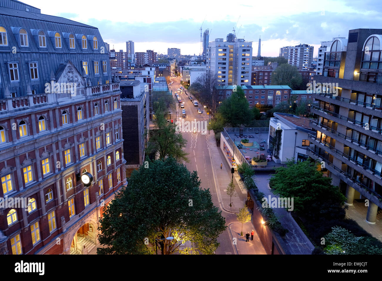 A view north looking down on Golden Lane towards the Lexicon building ...