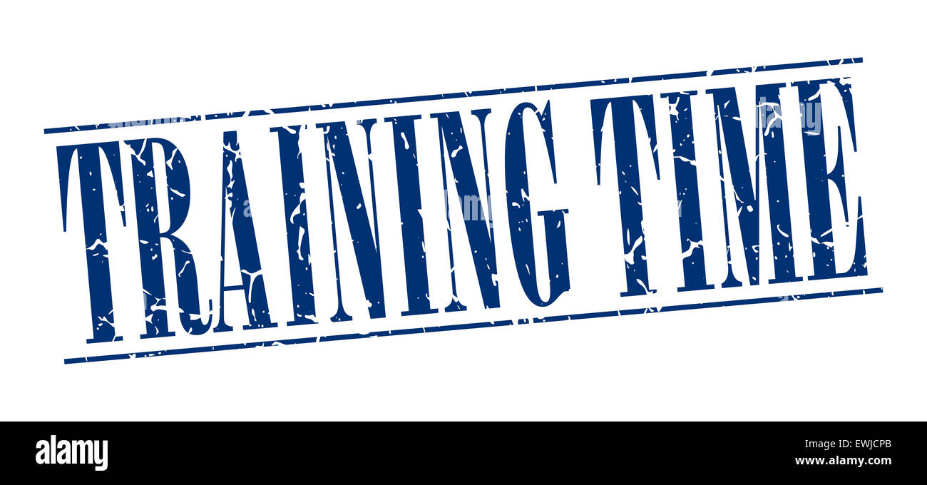 training time blue grunge vintage stamp isolated on white background ...