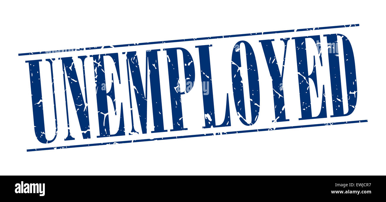 unemployed blue grunge vintage stamp isolated on white background Stock ...