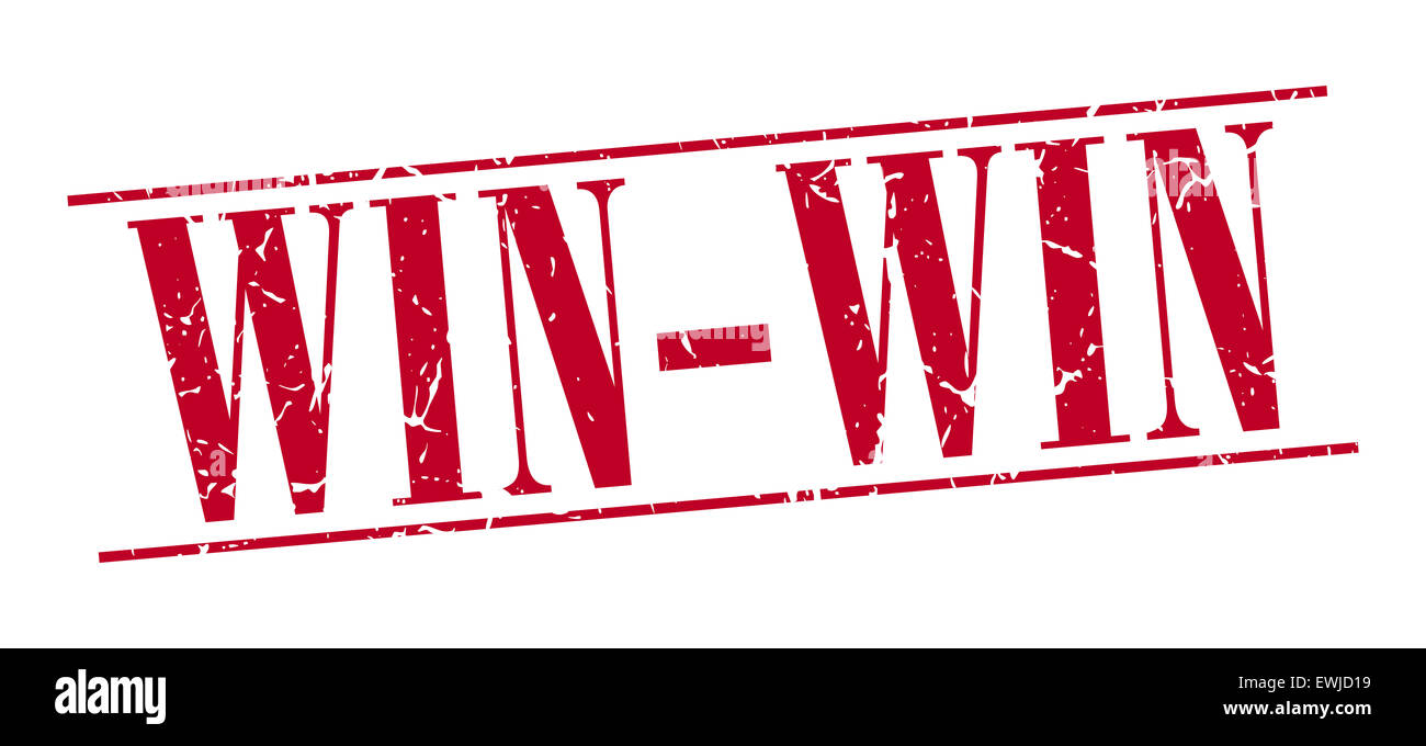 win-win red grunge vintage stamp isolated on white background Stock ...