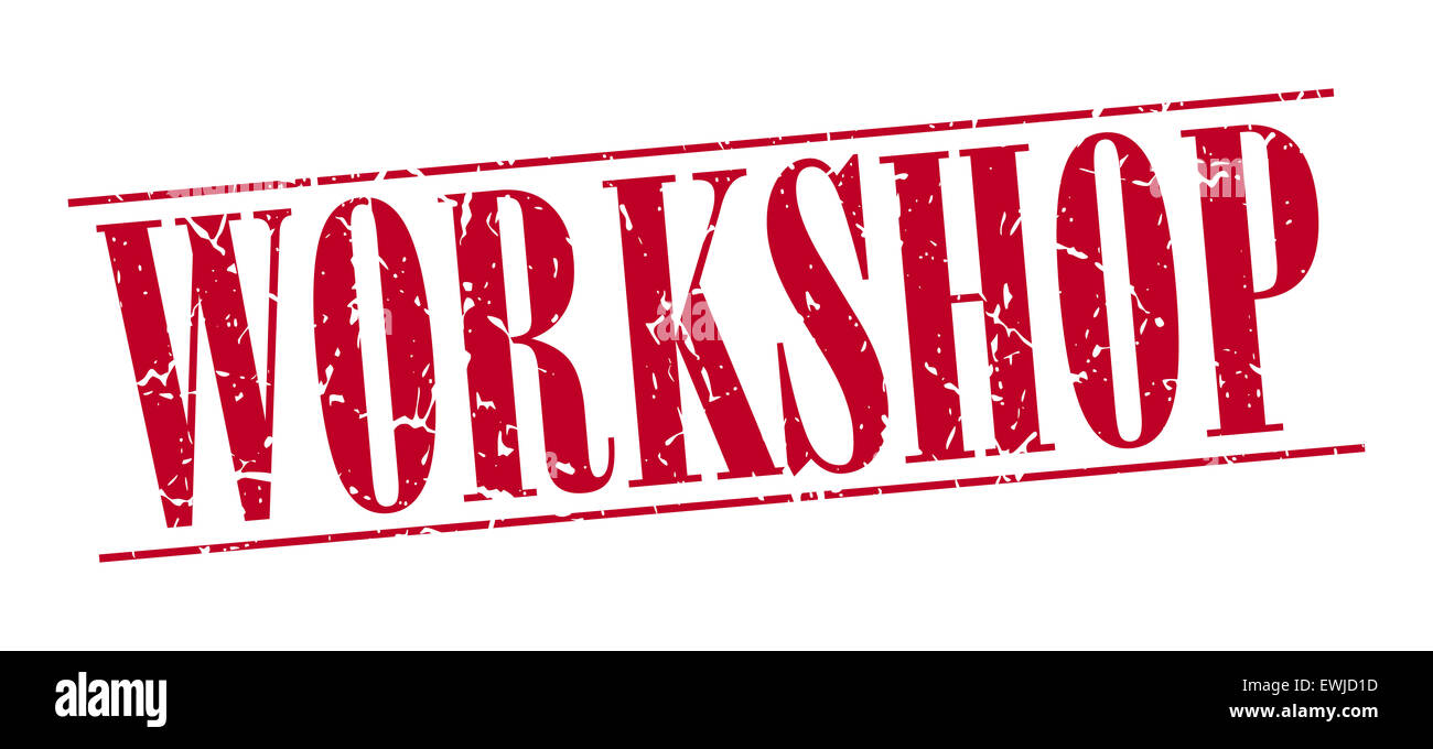 workshop red grunge vintage stamp isolated on white background Stock ...