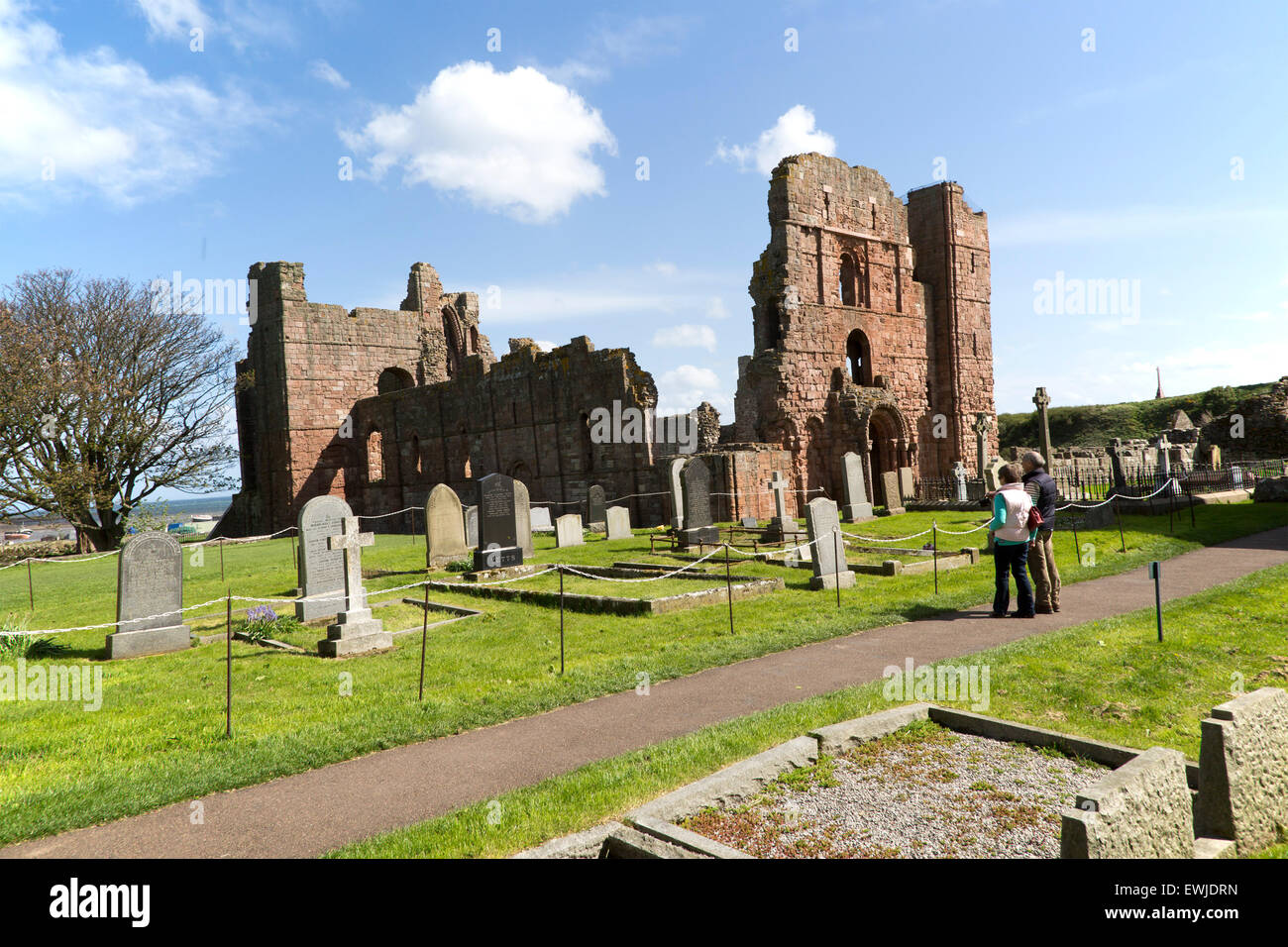 Ruins of Lindisfarne Priory, Holy Island, Northumberland, England, UK ...