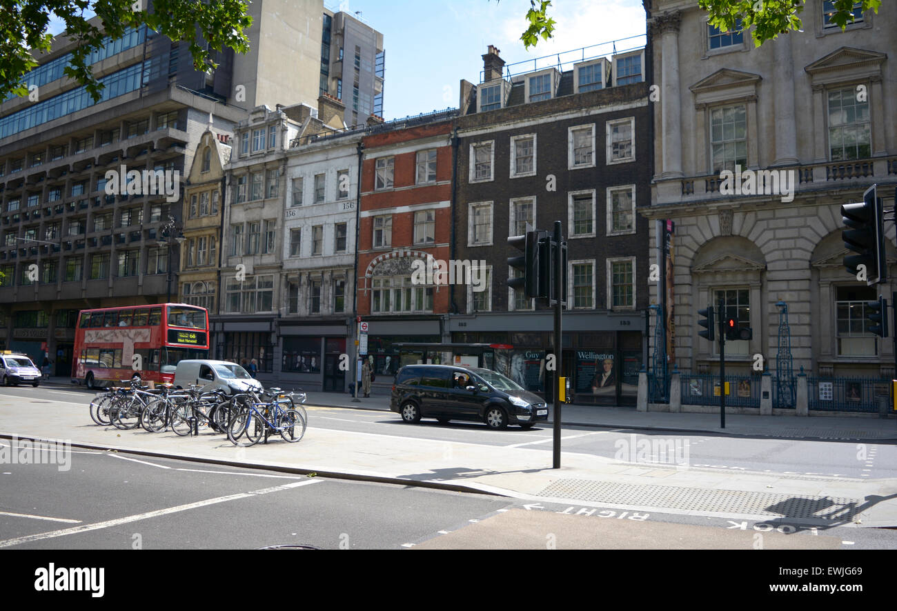 View of row of Victorian buildings on the Strand, owned by King's ...