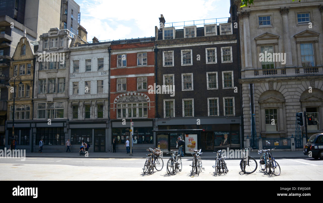 View of row of Victorian buildings on the Strand, owned by King's ...