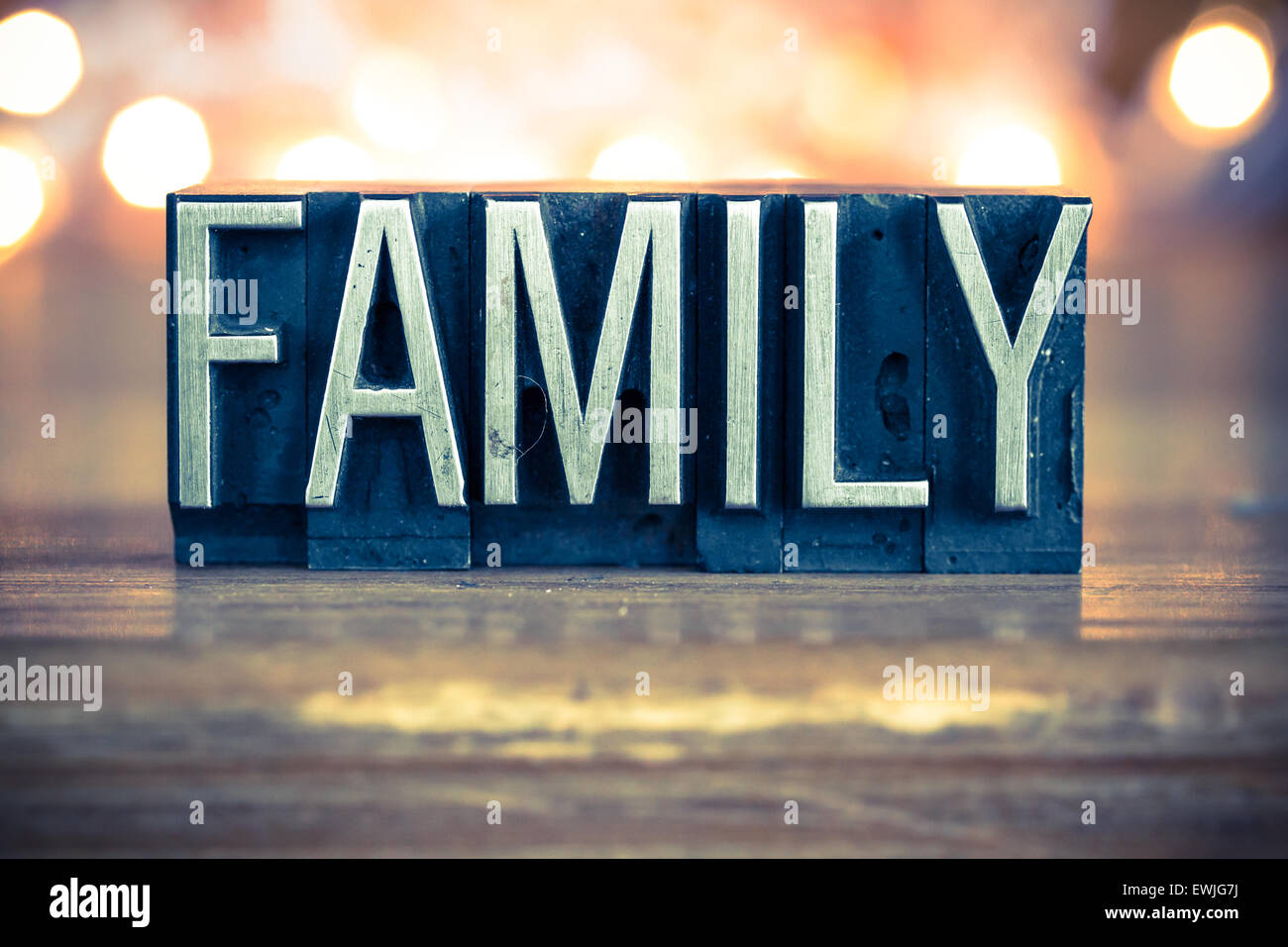 Word family written in vintage hi-res stock photography and images - Alamy